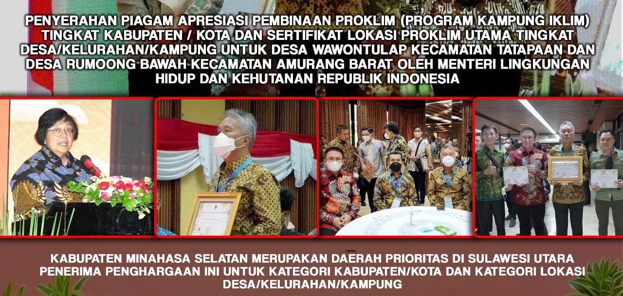 Lagi Bupati FDW Terima Piagam Penghargaan ProKlim Tahun 2022 - Spirit ...